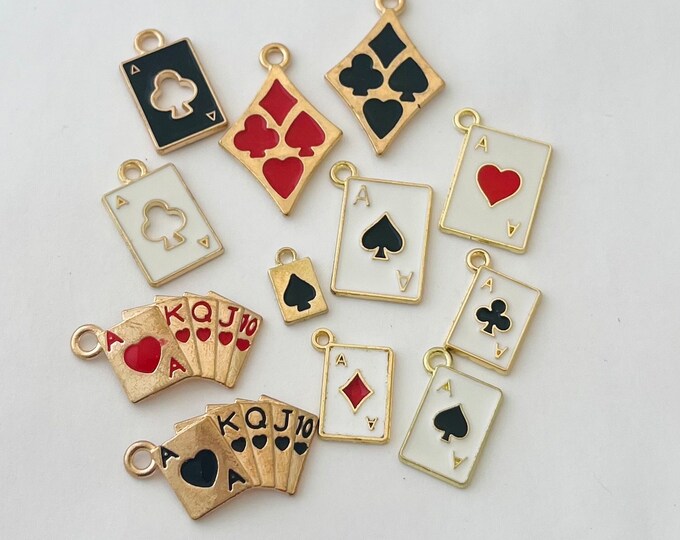 7pc Mix Set Playing Card Charms - Etsy