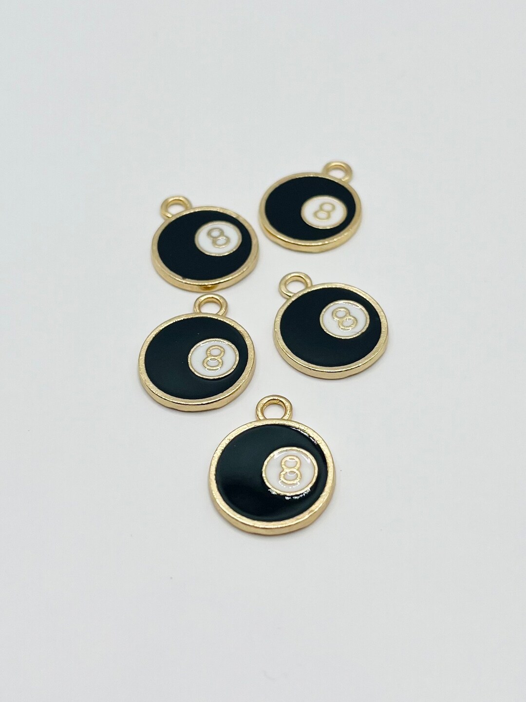 5pc 8ball Gold Charm Number 8 Billiards - Etsy