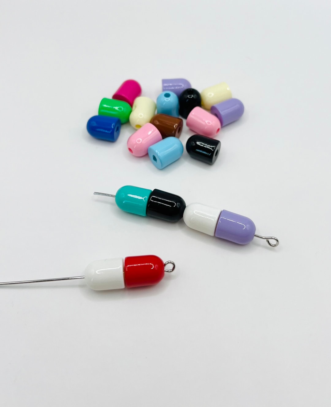 20pc Mix Pill Beads Set Colorful - Etsy