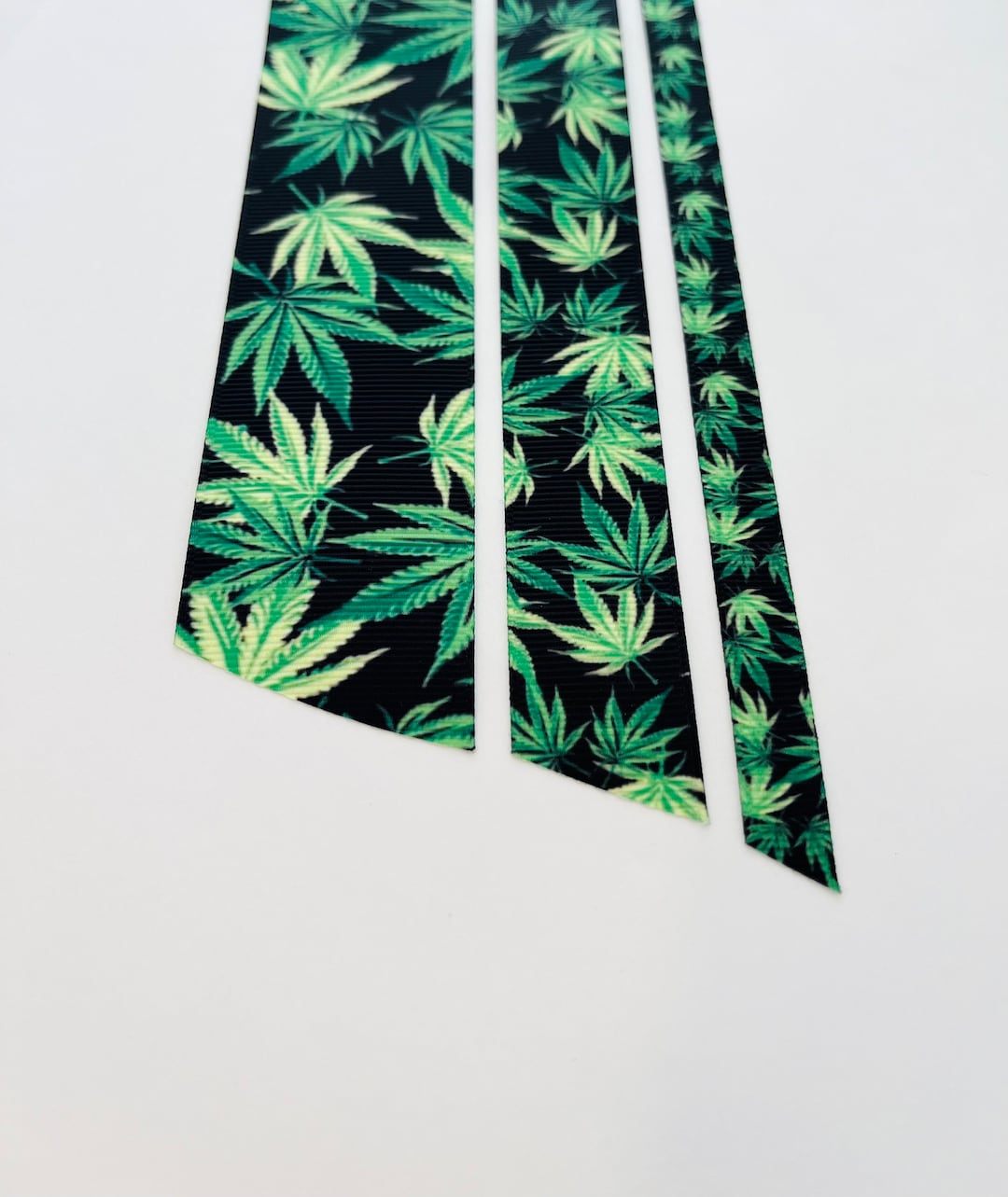 Black Green Leaves Grosgrain Ribbon 9mm/22mm/38mm Weed/pot Leaf Ribbon ...