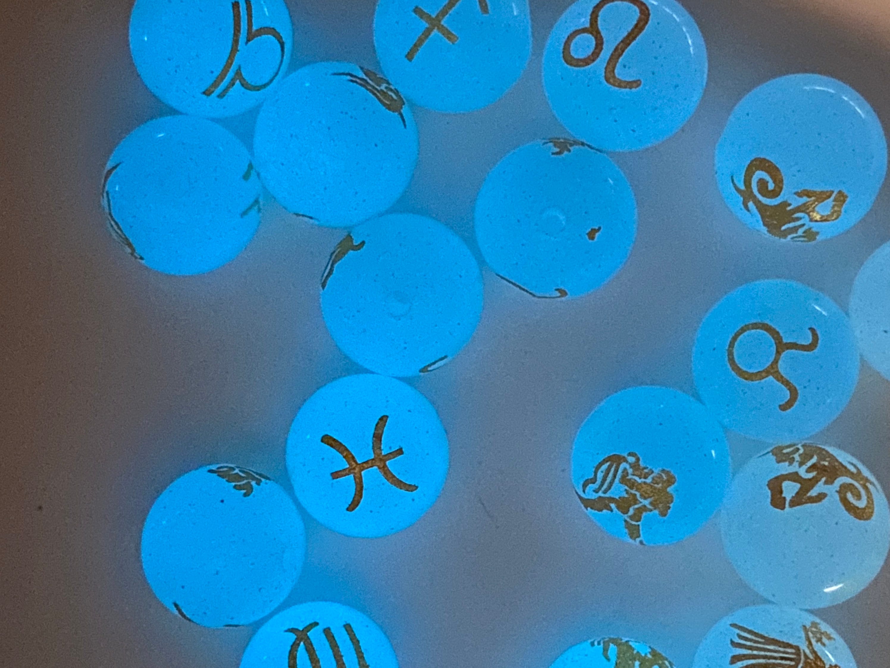 Zodiac Bead / Luminous Glow Astrology Sign Beads / 1pc or Set - Etsy