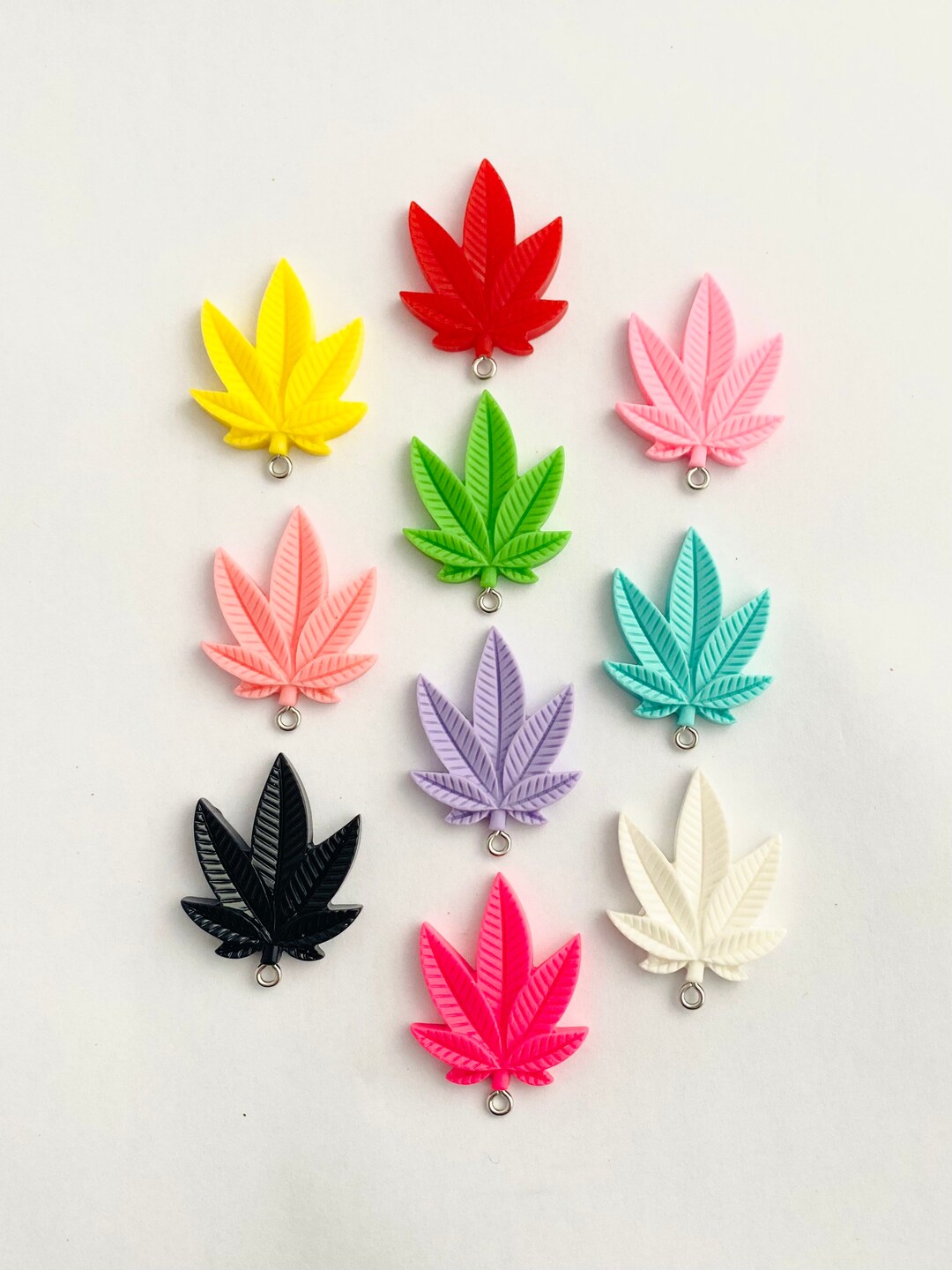 1-2pc Bright Pot Weed Leaf Charm (with Hooks) - Etsy