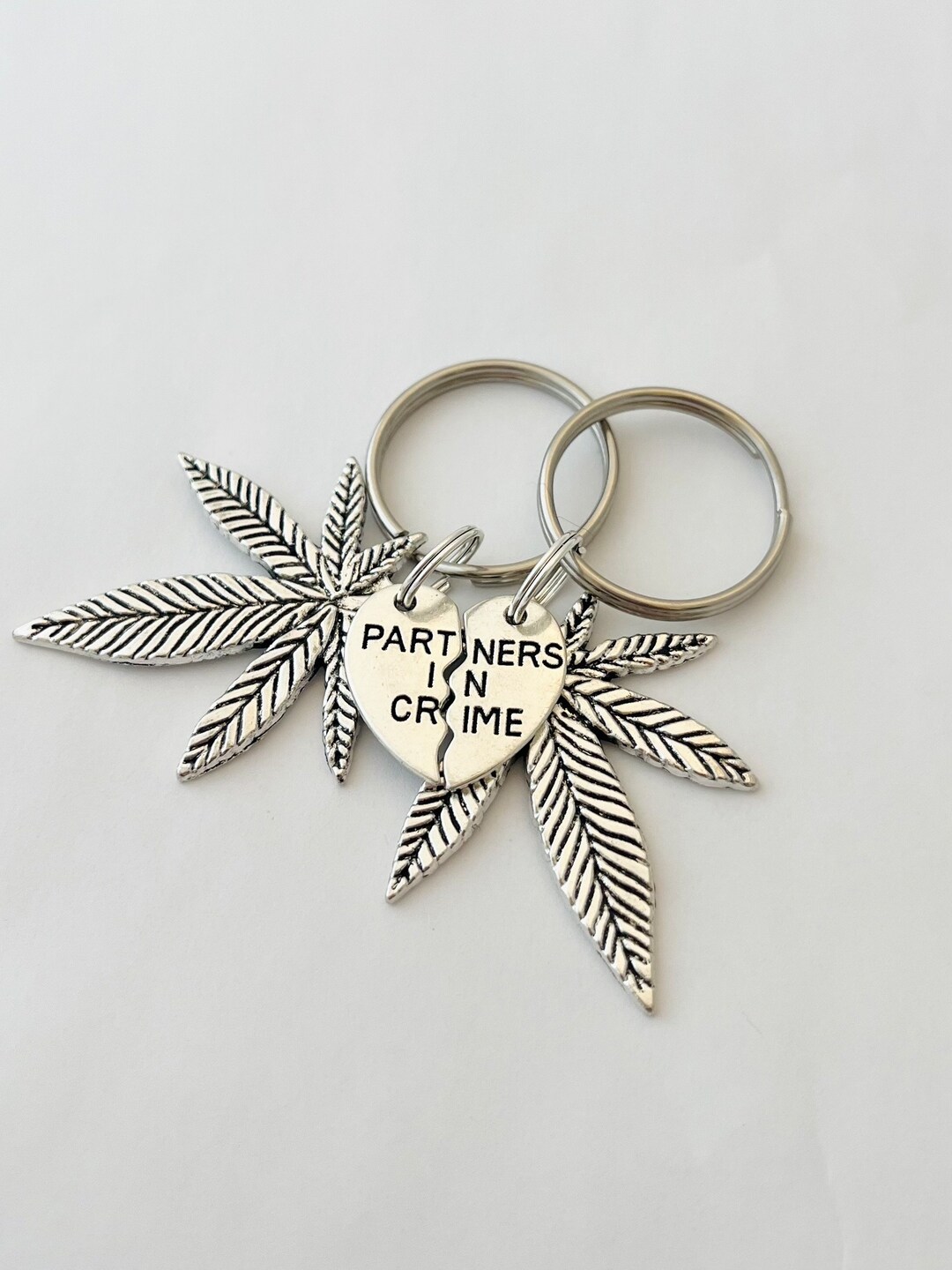 Set of 2 BFF Pot Leaf Keychains (partners in Crime) - Etsy