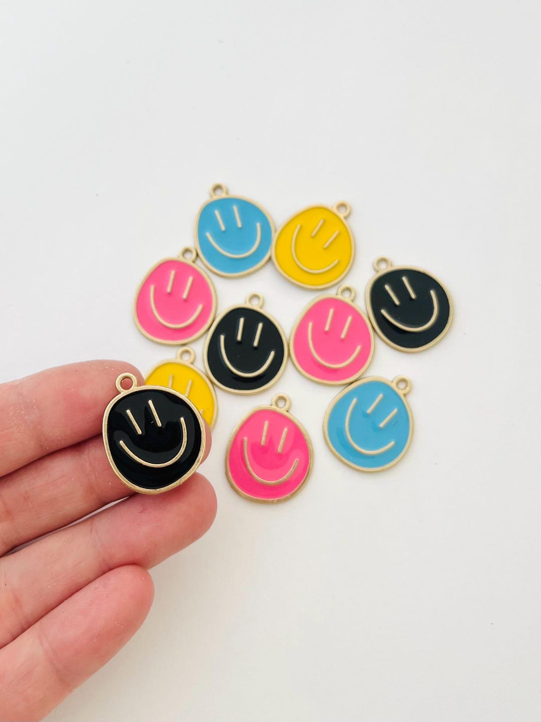 10pc (gloss) Smiley Happy Face Charms - Etsy