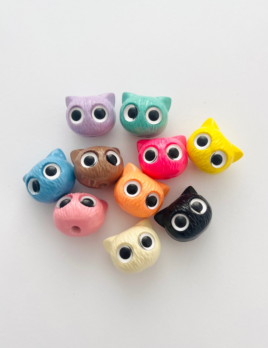 LG Cat Face Acrylic Beads (texture Finish) - Etsy