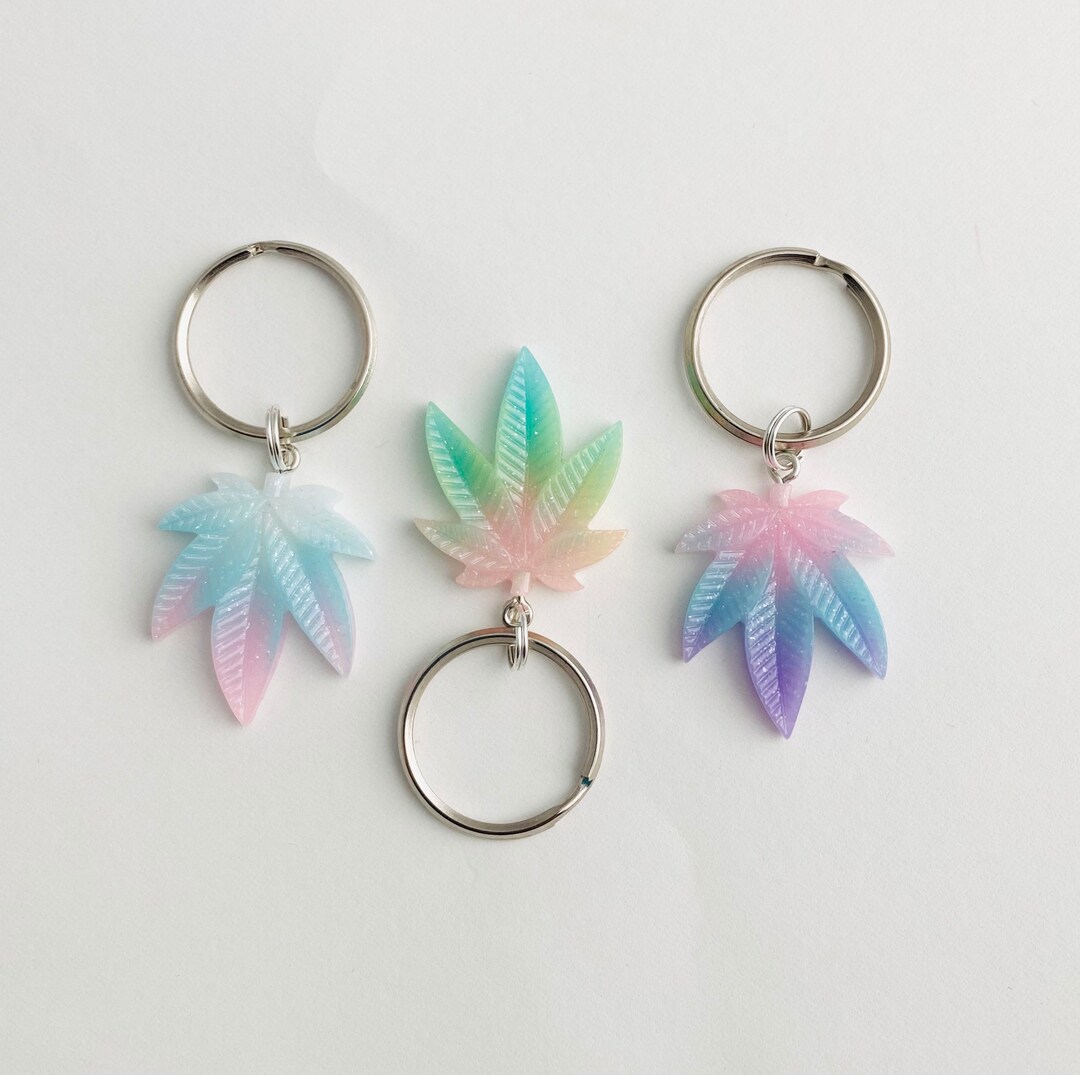 1pc Pot Leaf Keychains / Pastel - Etsy