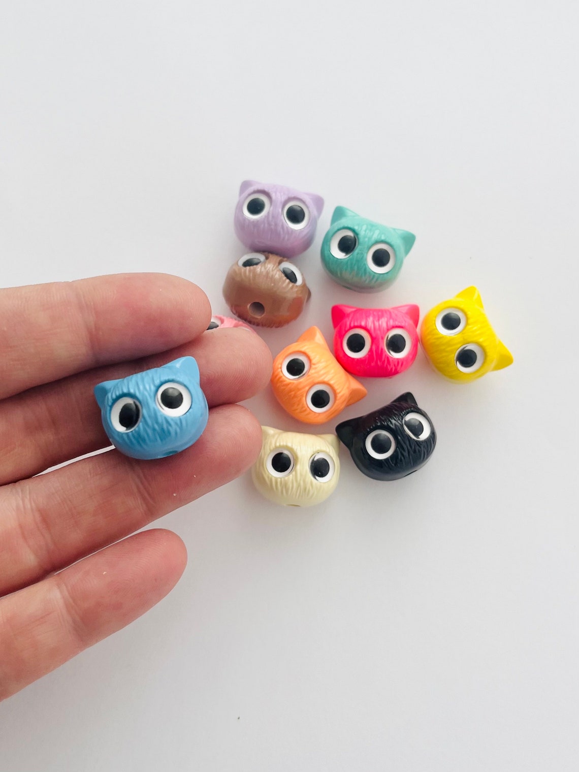 LG Cat Face Acrylic Beads (texture Finish) - Etsy
