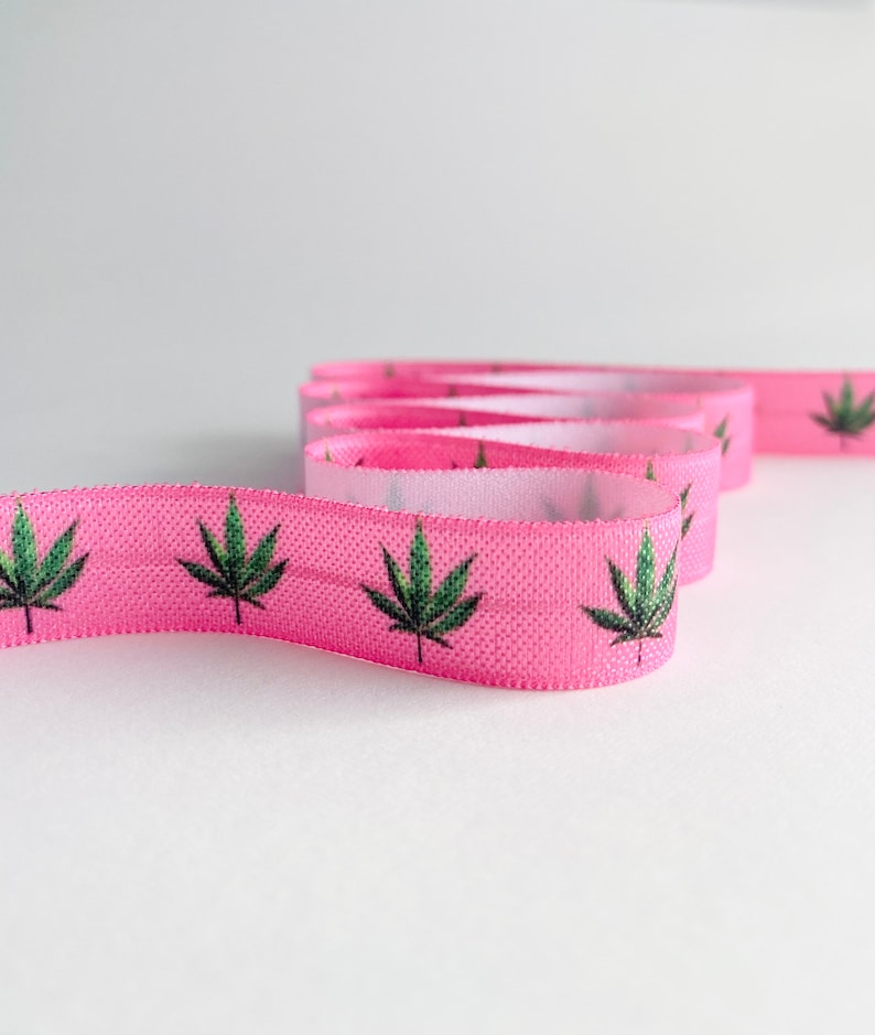 Pot Leaf Elastic Ribbon / Weed Hemp Pot Leaf 420 Ribbon / Pink - Etsy