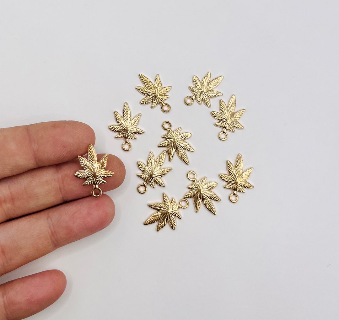 10pc KC Gold Pot Leaf Charms 15x20mm - Etsy
