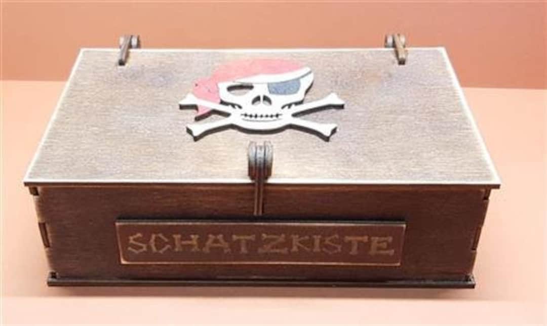 Piraten Schatzkiste für Kids aus Holz mit Goldmünzen - braun - Etsy.de