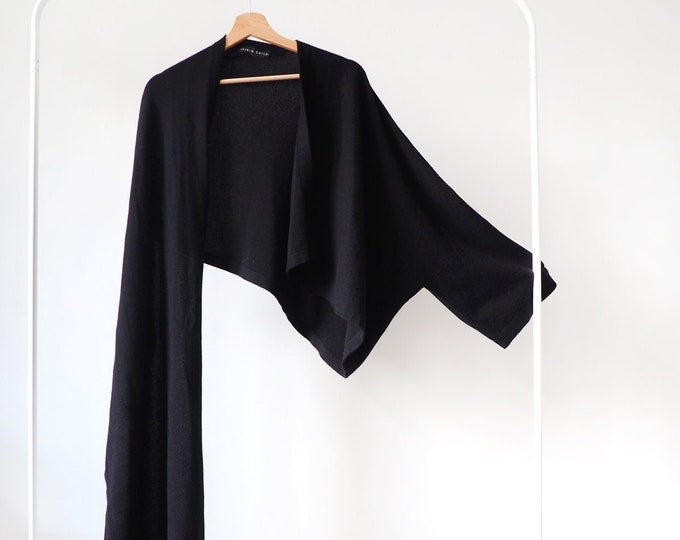 Shirin Guild Pure Cashmere Asymmetric Cardigan Sweater Shawl Wrap One ...