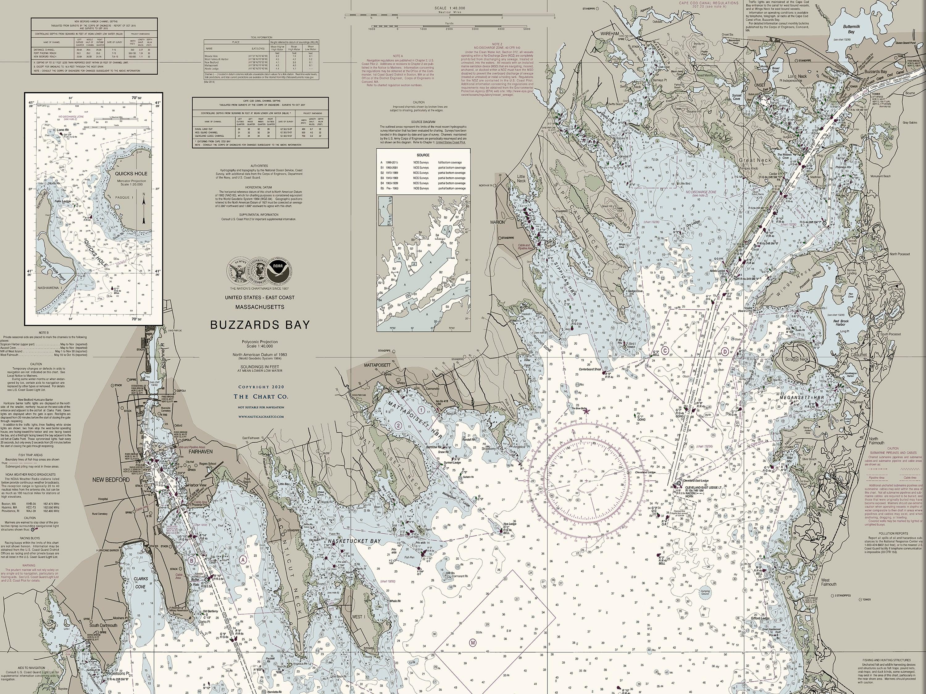 Buzzards Bay Nautical Chart - Etsy