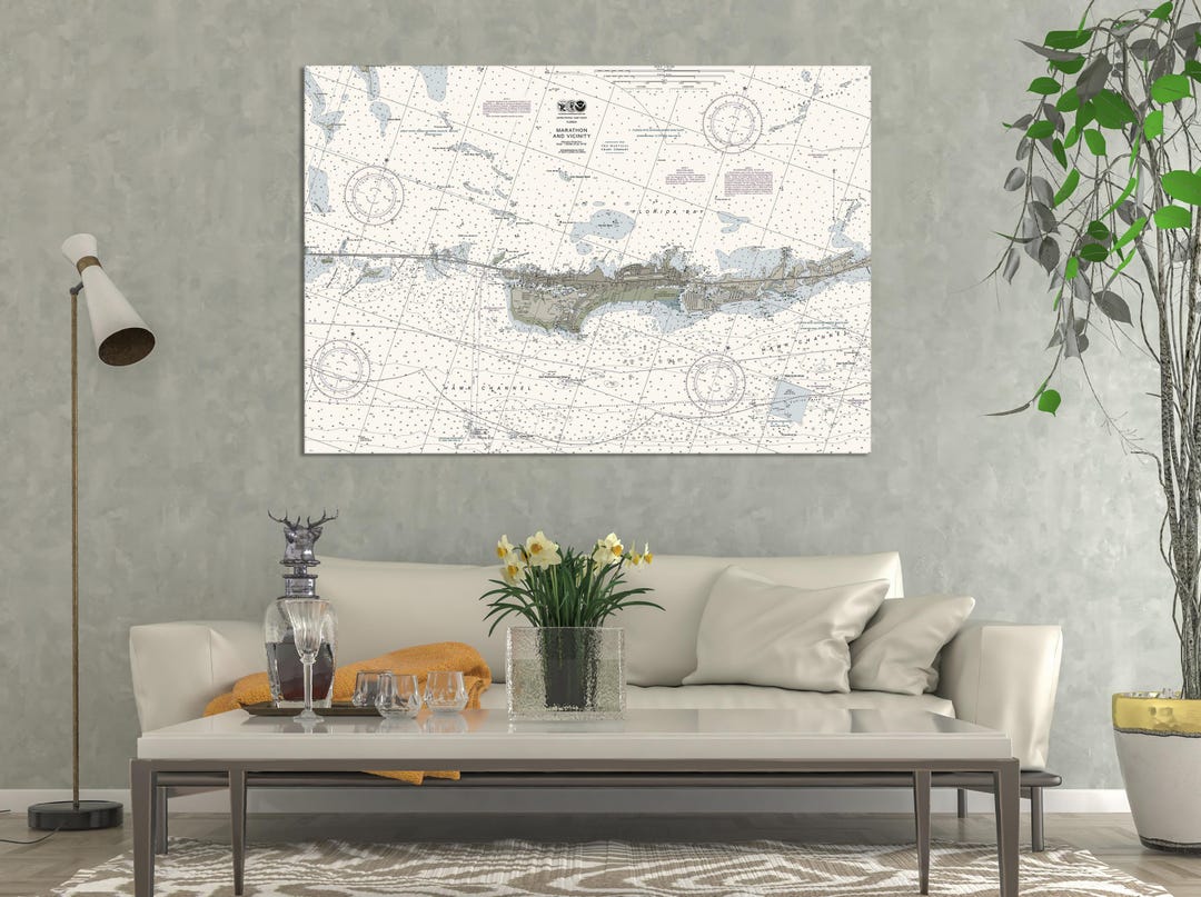 Marathon, Fl & Vicinity Nautical Chart - Etsy