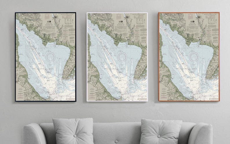 Delaware Bay Nautical Chart - Etsy