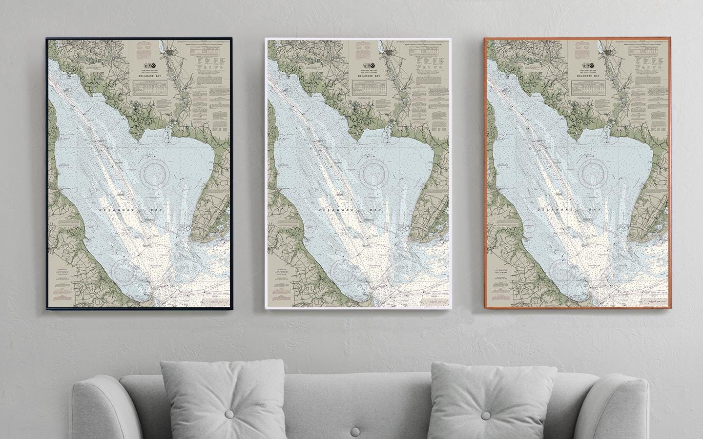 Delaware Bay Nautical Chart - Etsy