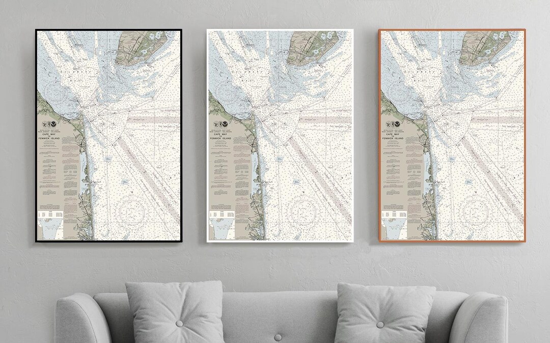 Cape May to Fenwick Island - Delaware - New Jersey- Nautical Chart - Etsy