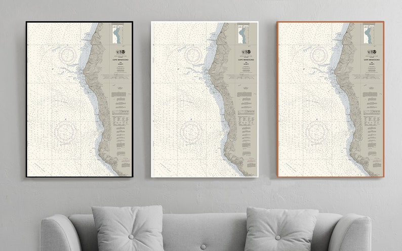 Cape Mendocino California Nautical Chart - Etsy