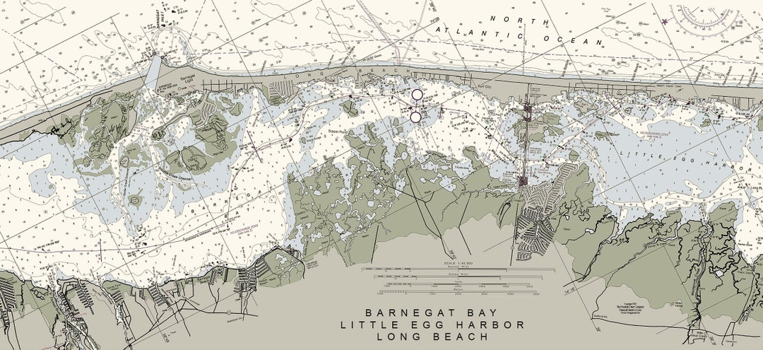 Long Beach, Little Egg Inlet, Barnegat Bay Nautical Chart - Etsy