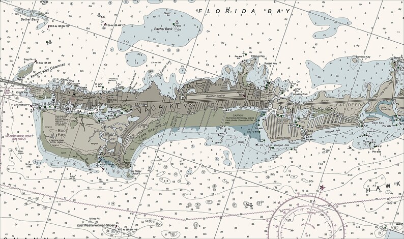 Marathon, FL and Vicinity Nautical Chart - Etsy