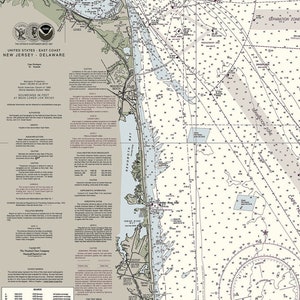 Rehoboth - Delaware - Nautical Chart - Etsy