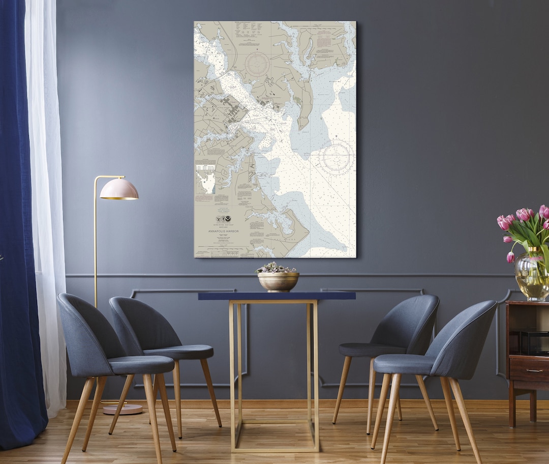 Annapolis Harbor Nautical Chart - Etsy