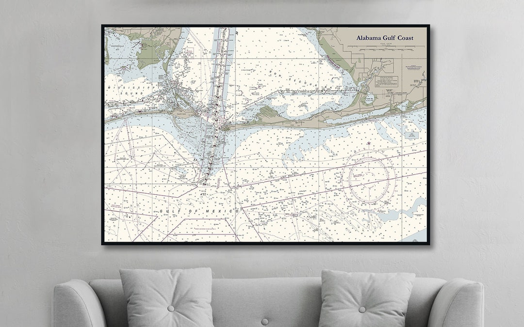 Alabama Gulf Coast Nautical Chart - Etsy