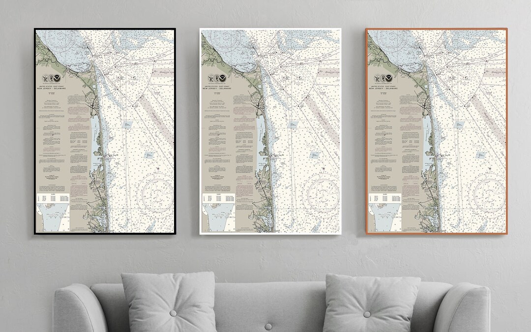 Rehoboth - Delaware - Nautical Chart - Etsy