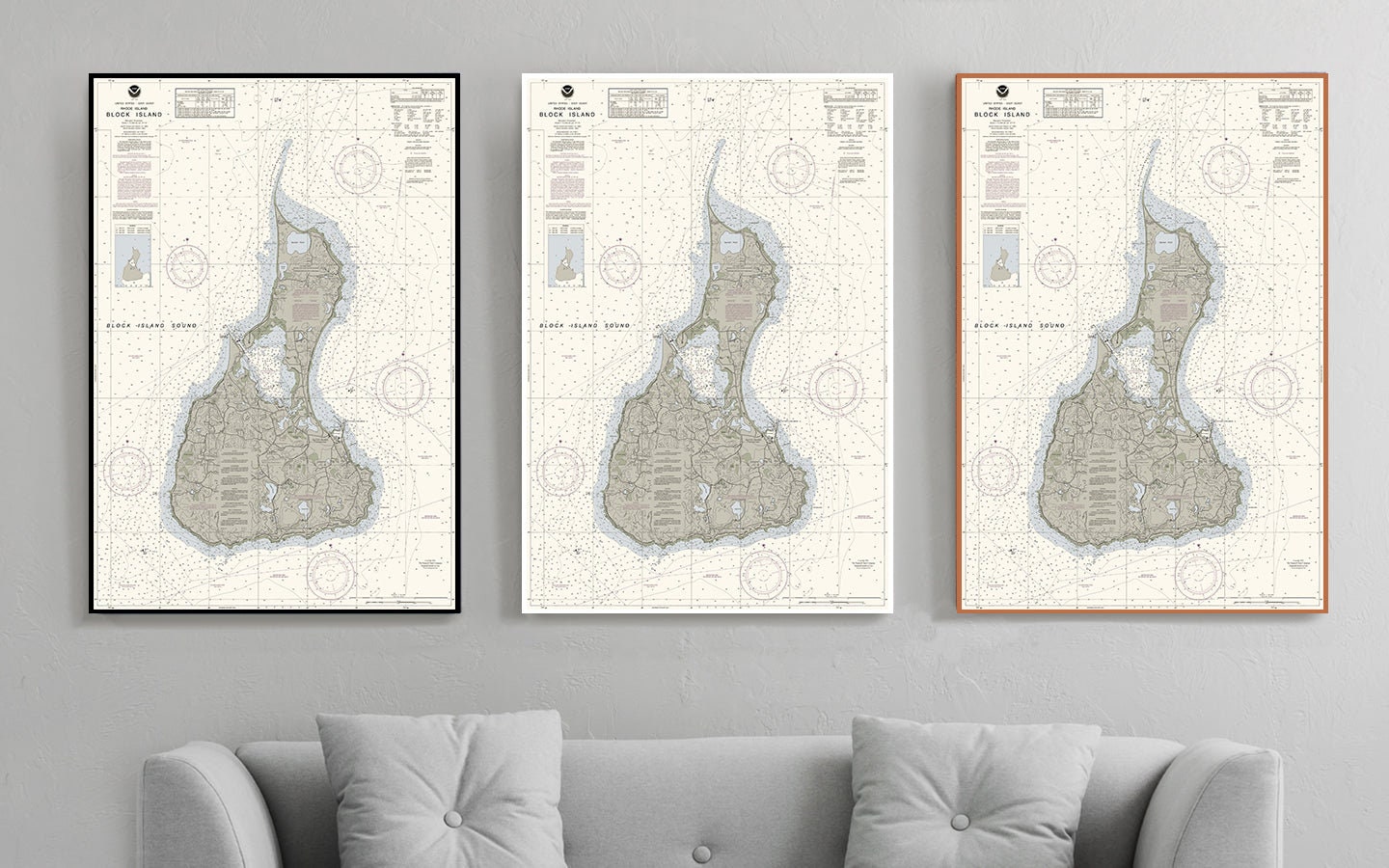 Block Island Nautical Chart - Etsy
