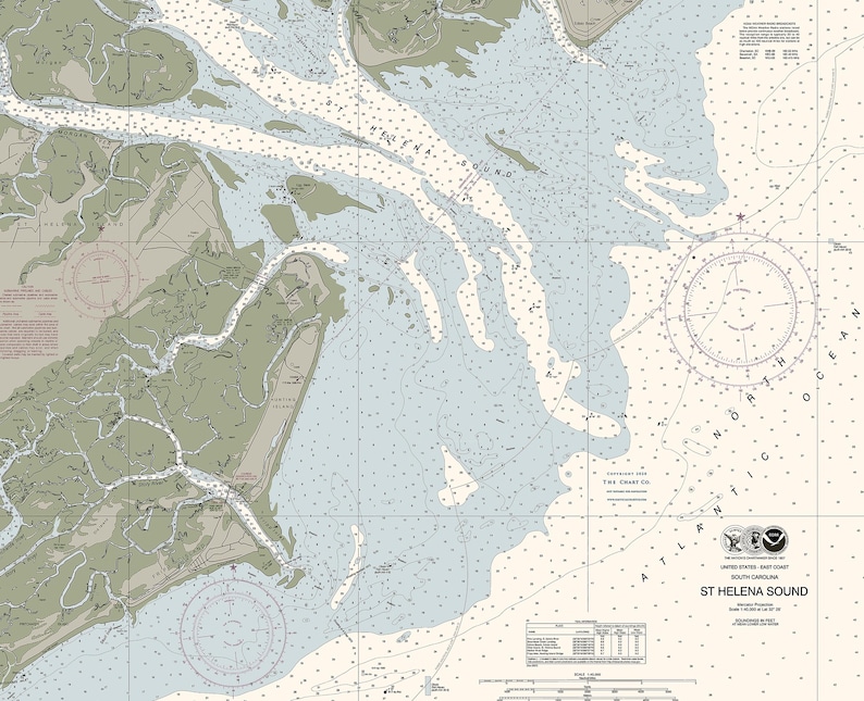 St Helena Sound Nautical Chart - Etsy