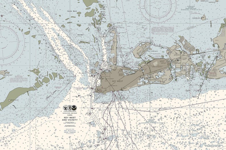 Key West and Vicinity Nautical Chart - Etsy