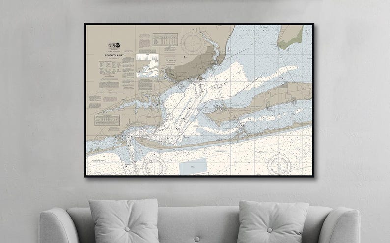 Pensacola Bay Nautical Chart - Etsy