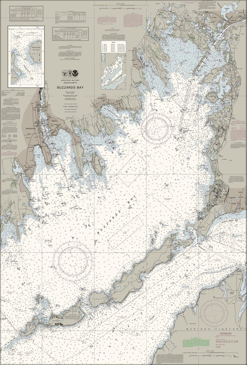 Buzzards Bay Nautical Chart - Etsy