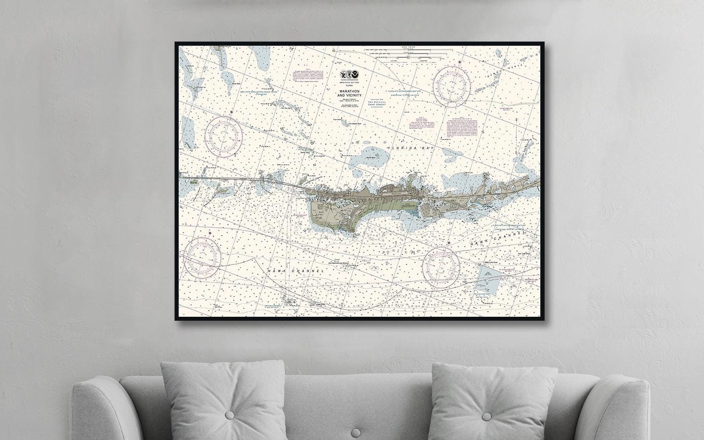 Marathon, Fl & Vicinity Nautical Chart - Etsy