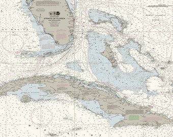 2012 Nautical Map of the Straits of Florida and Bahamas - Etsy