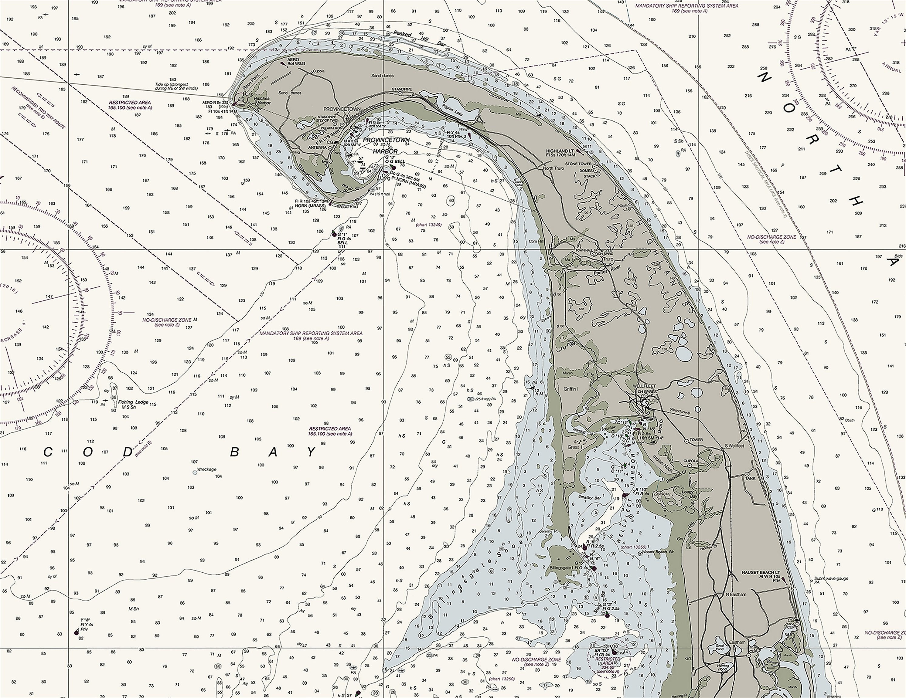 Cape Cod Bay Nautical Chart - Etsy