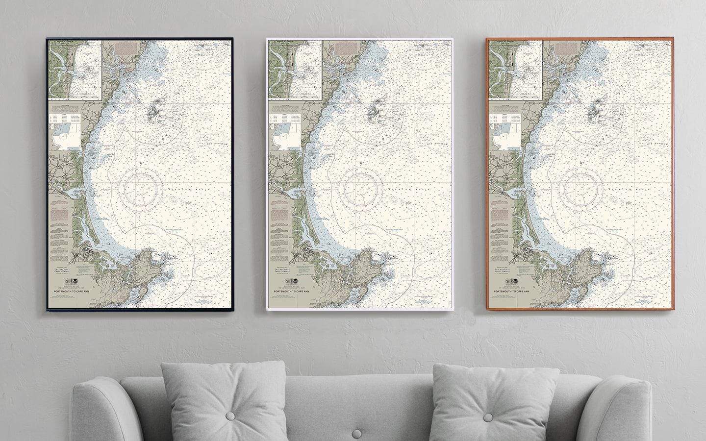 Portsmouth to Cape Ann Nautical Chart - Etsy