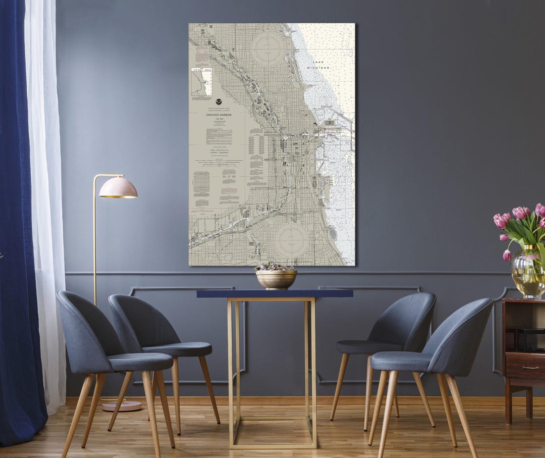 Chicago Harbor Nautical Chart - Etsy