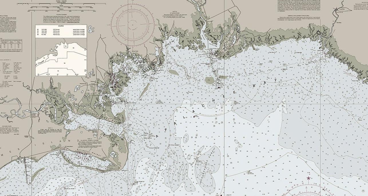 Apalachee Bay Nautical Chart - Etsy