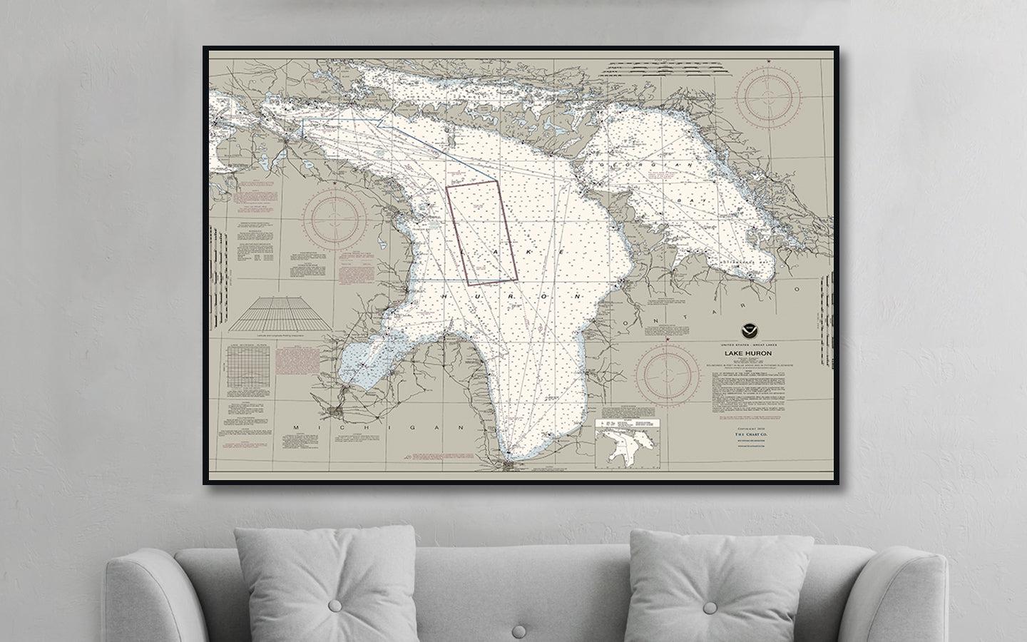 Lake Huron Nautical Chart - Etsy