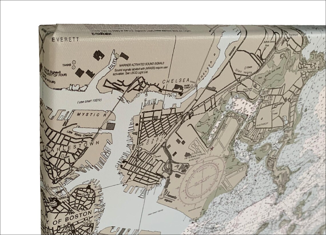 Boston Harbor Nautical Chart - Etsy