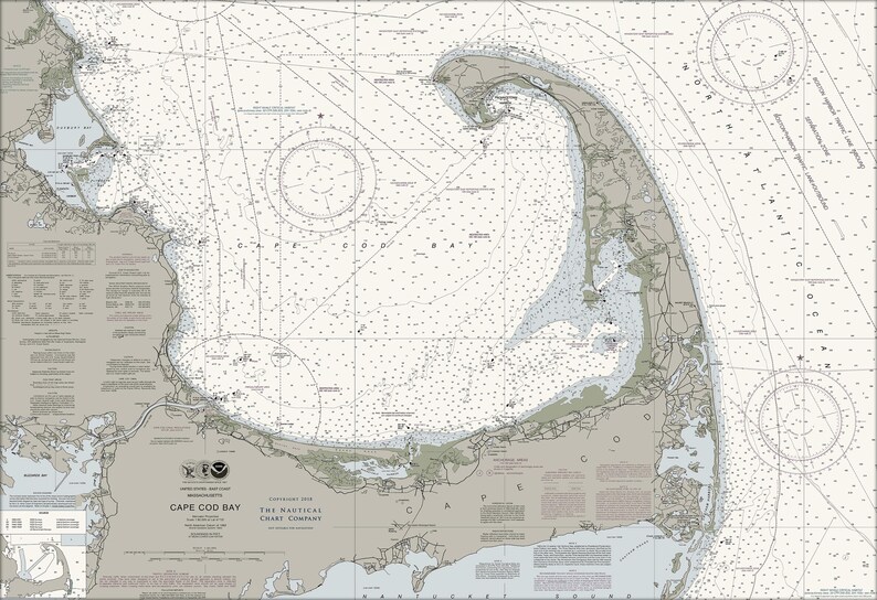 Cape Cod Bay Nautical Chart - Etsy