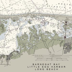 Long Beach, Little Egg Inlet, Barnegat Bay Nautical Chart - Etsy