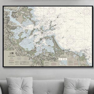 Boston Harbor Nautical Chart - Etsy