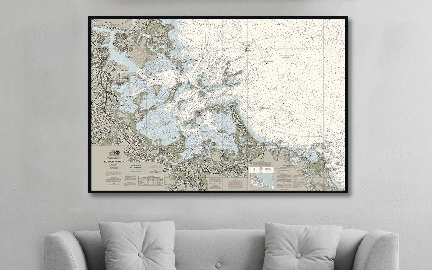 Boston Harbor Nautical Chart - Etsy