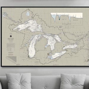 Great Lakes Nautical Chart - Etsy