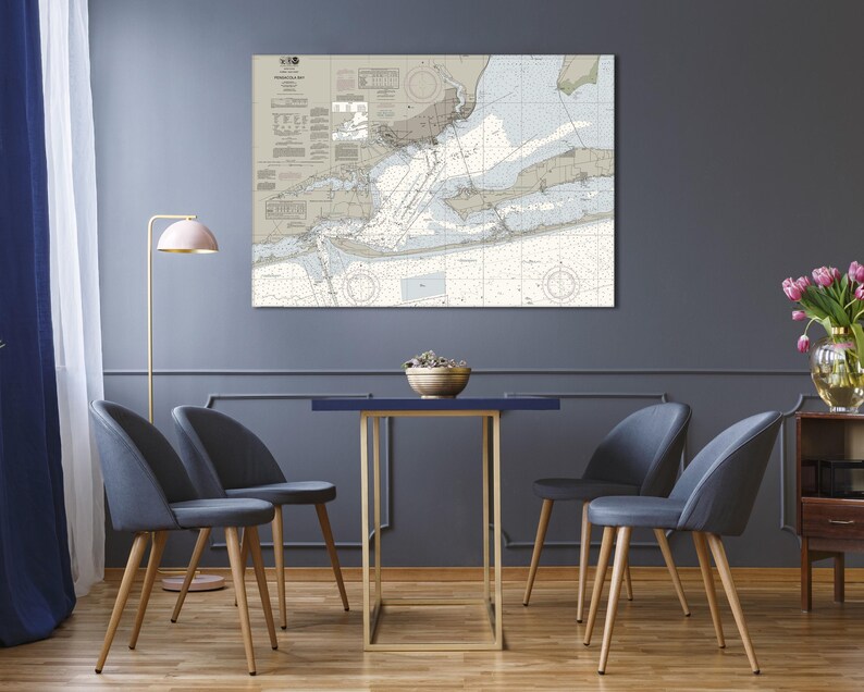 Pensacola Bay Nautical Chart - Etsy
