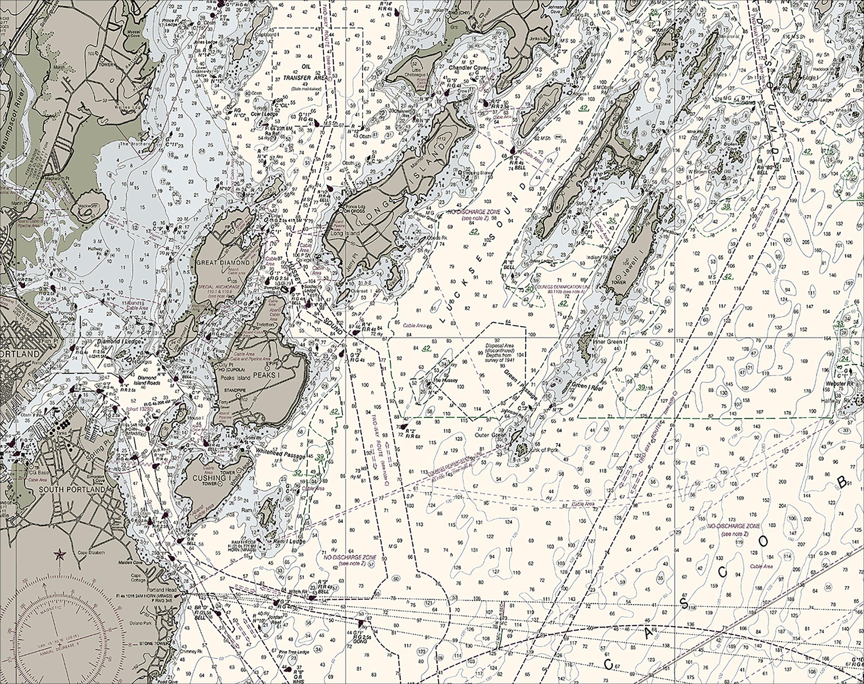 Casco Bay, Me Nautical Chart - Etsy