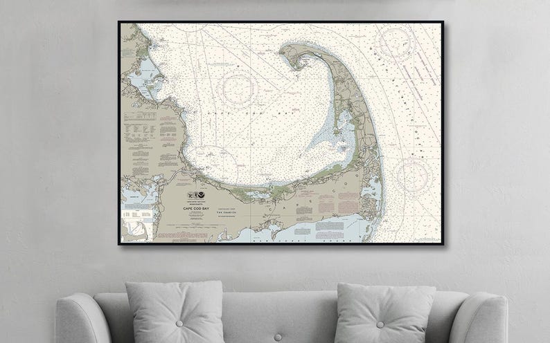 Cape Cod Bay Nautical Chart - Etsy
