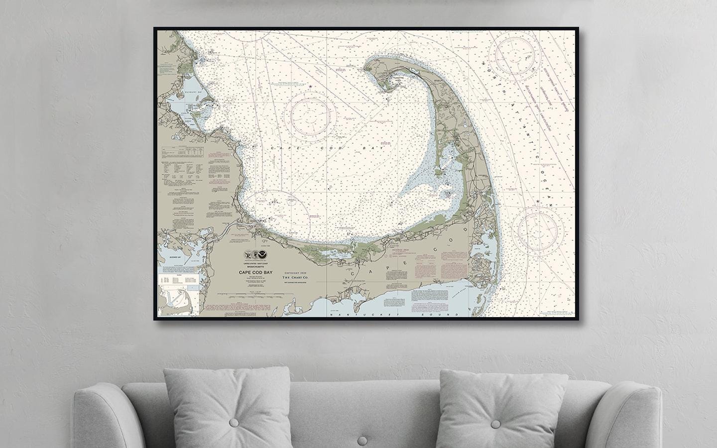 Cape Cod Bay Nautical Chart - Etsy