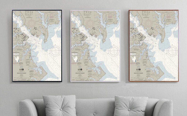 Annapolis Harbor Nautical Chart - Etsy